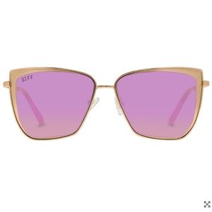Diff Eyewear | Accessories | Diff Grace Sunglasses Gold Pink Mirror ...